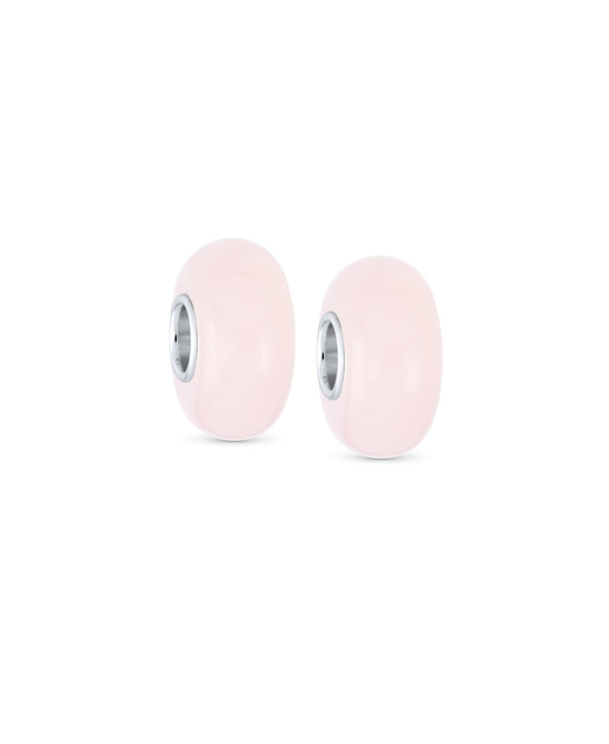 Click here for Bling Jewelry Set of 2 Milky Pink Opaque Murano Gl... prices