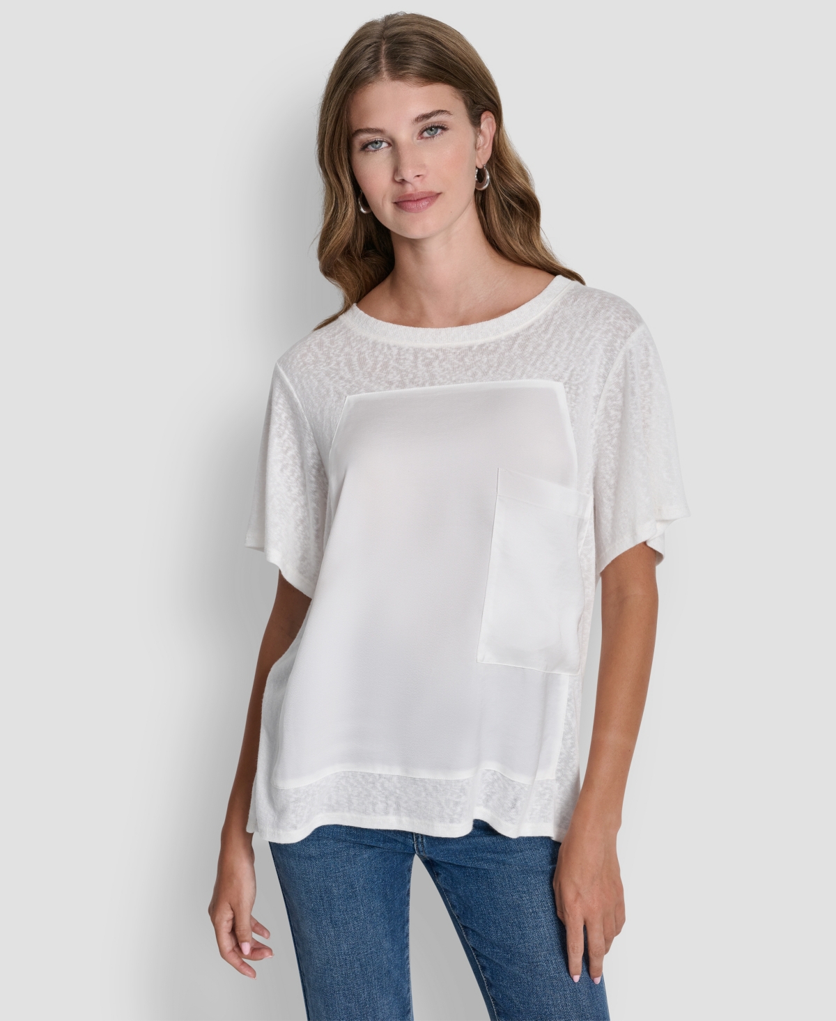 Click here for Dkny Womens Crewneck Short Sleeve T-Shirt - Ivory prices