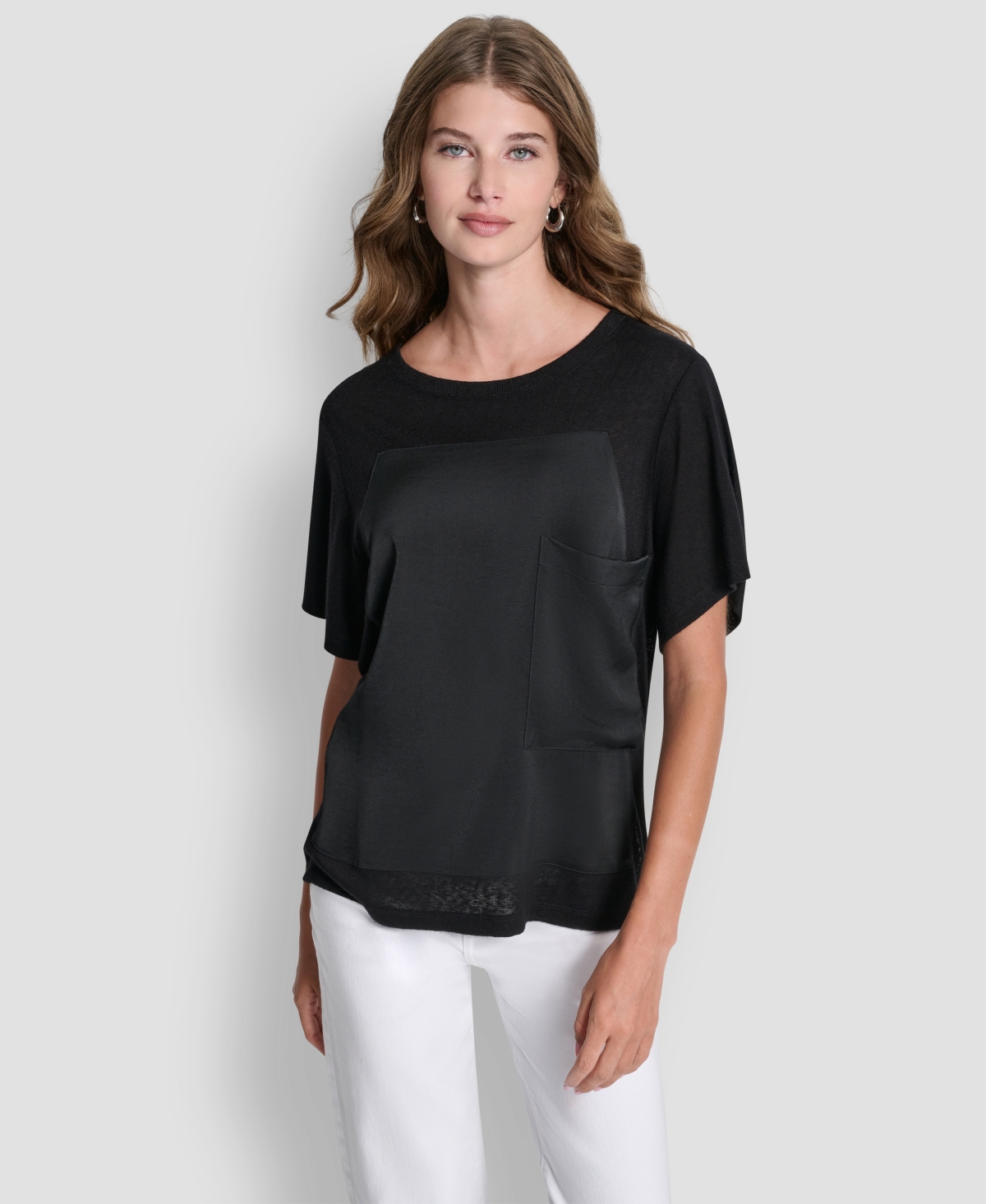 Click here for Dkny Womens Crewneck Short Sleeve T-Shirt - Black prices