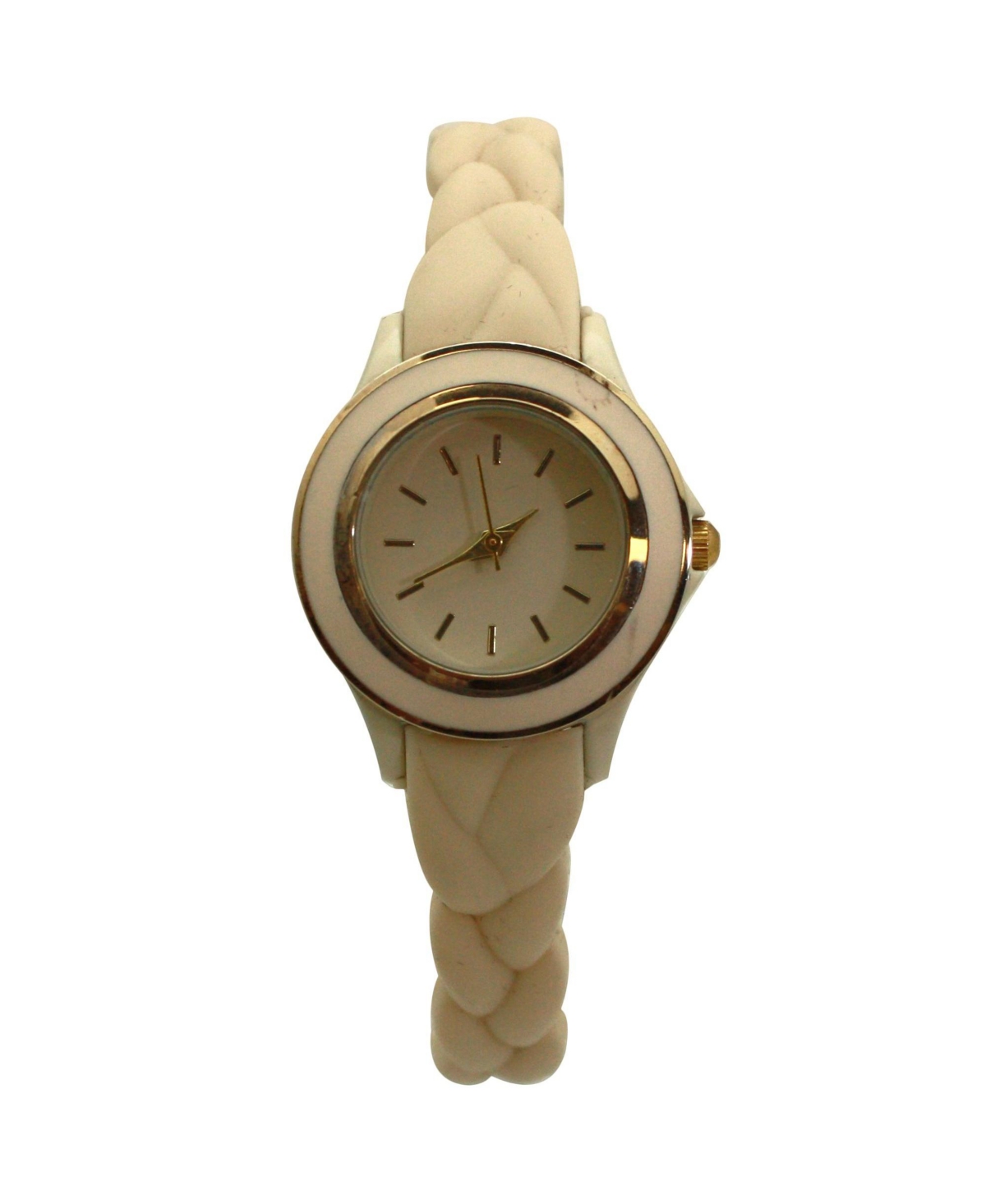 Click here for Olivia Pratt Beige Braided Silicone Band Women Wat... prices