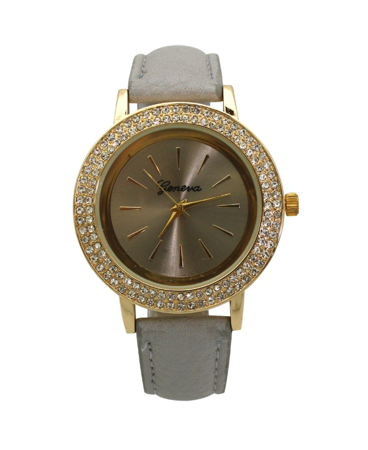 Click here for Olivia Pratt Gray Rhinestones Detail Leather Strap... prices