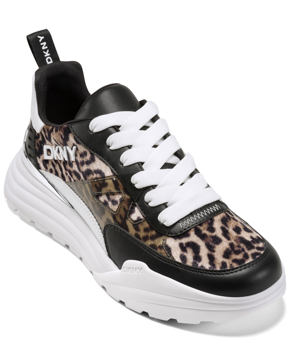Click here for Dkny Womens Zanira Lace Up Sneaker - Natural/Black prices