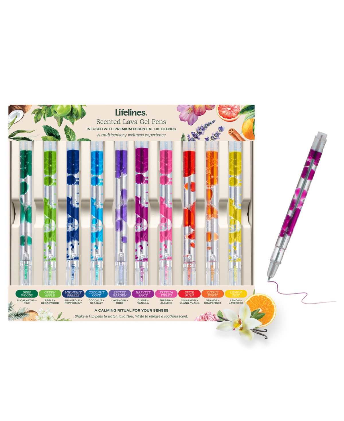 Click here for Lifelines Scented Lava Pen Set  Pack of 10 - Assor... prices