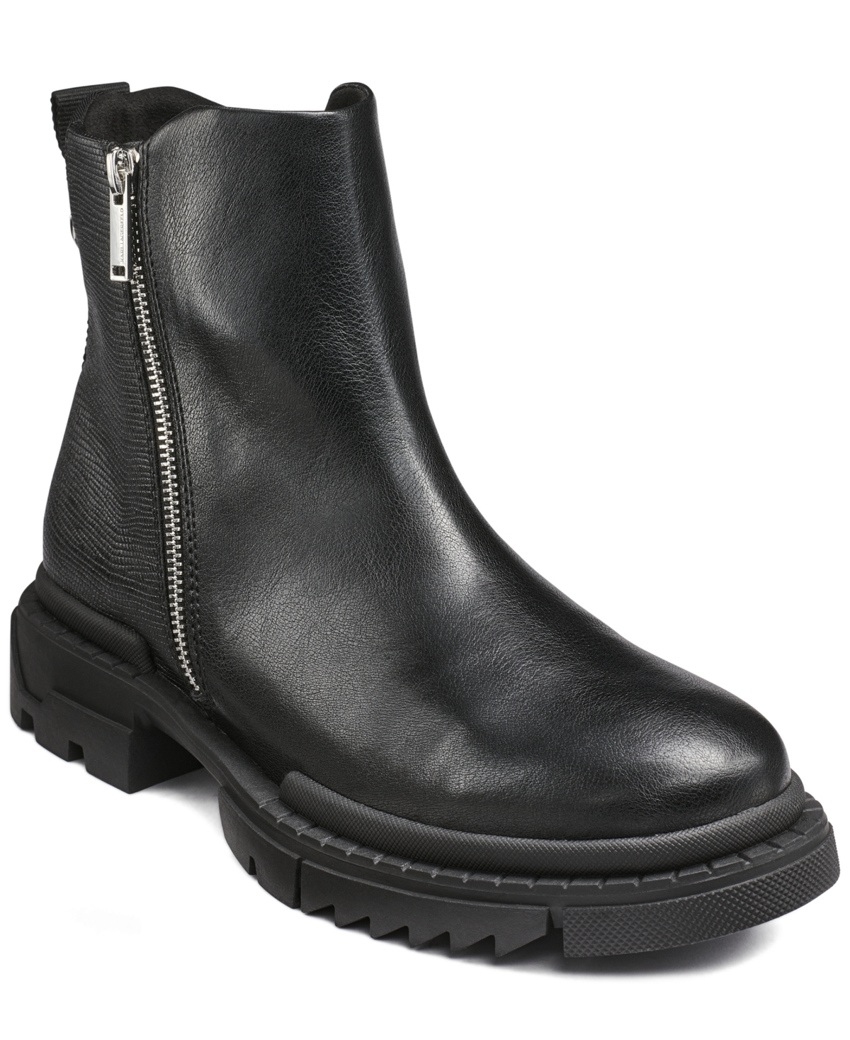 Karl Lagerfeld Paris Mens Mixed Media Double Zip Boots - Black