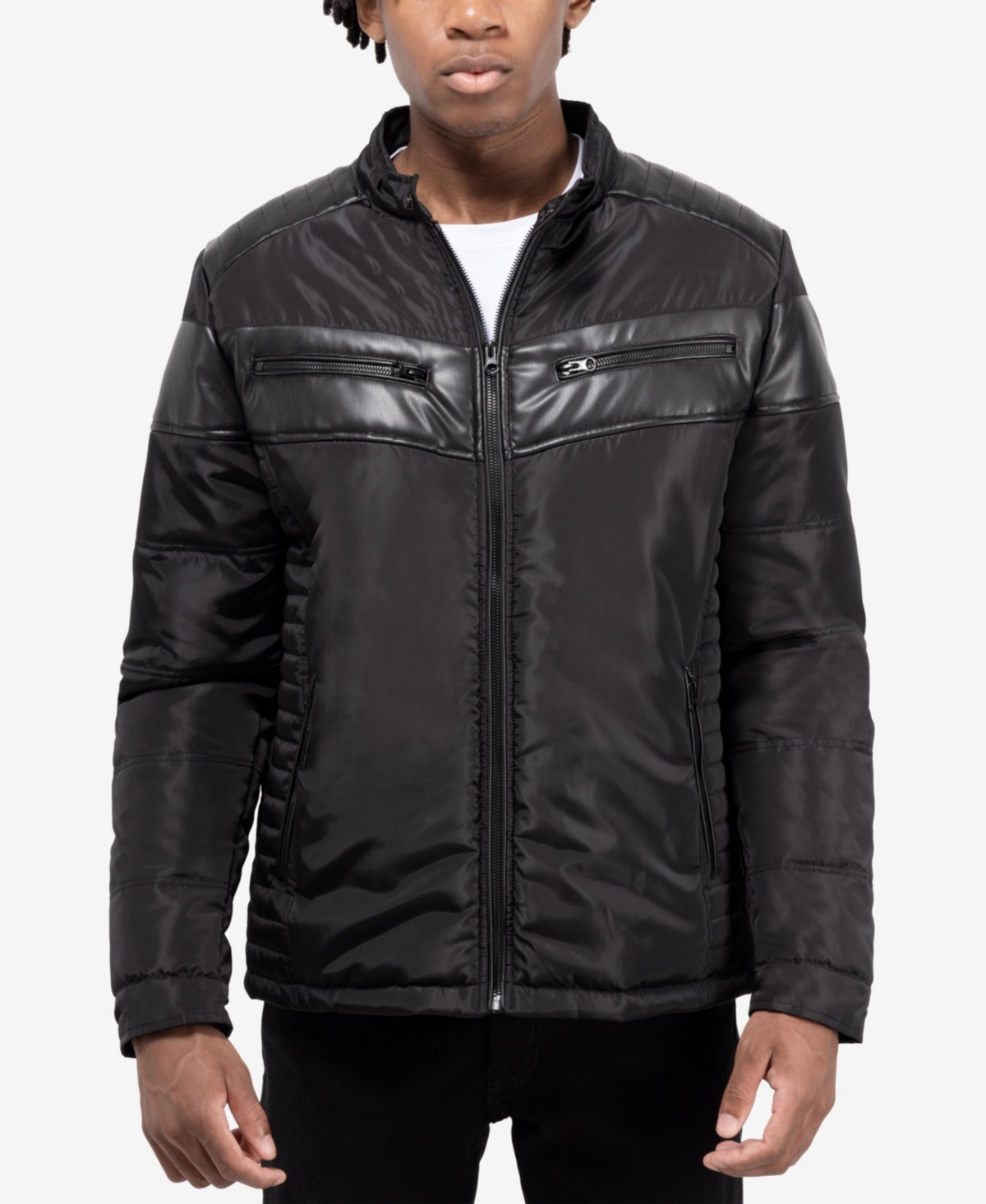 Click here for Xray Mens Puffer Jacket With Pu Piecing On Shoulde... prices
