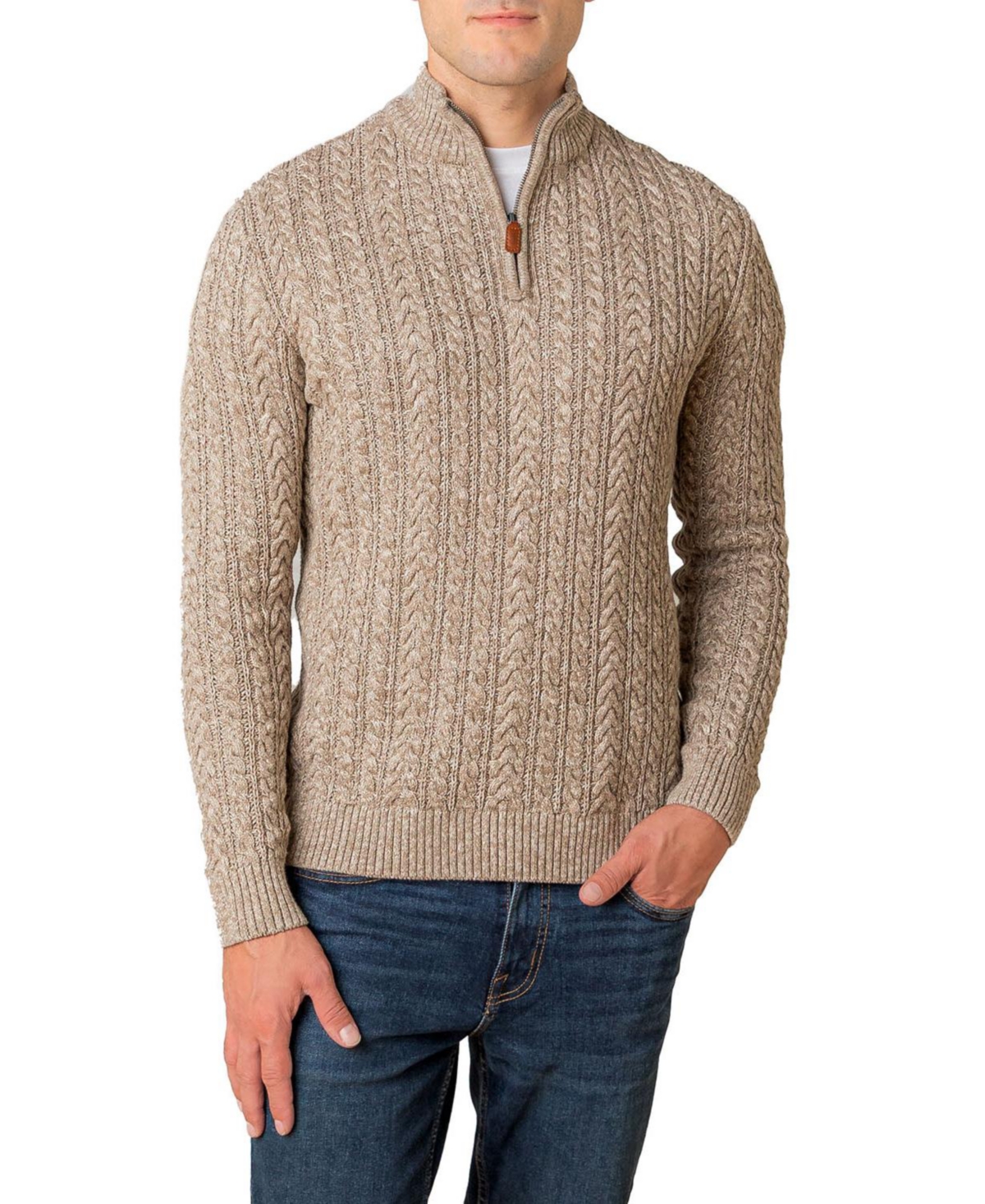Click here for Hope & Henry Mens Organic Half Zip Cable Pullover... prices