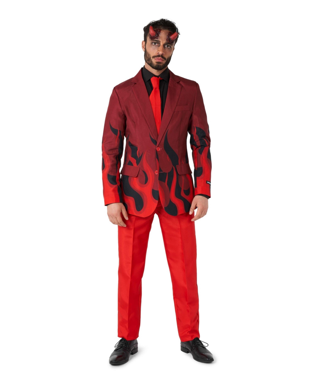 Suitmeister Mens Devil Costume - Slim Fit Suit - Red and Black - Red