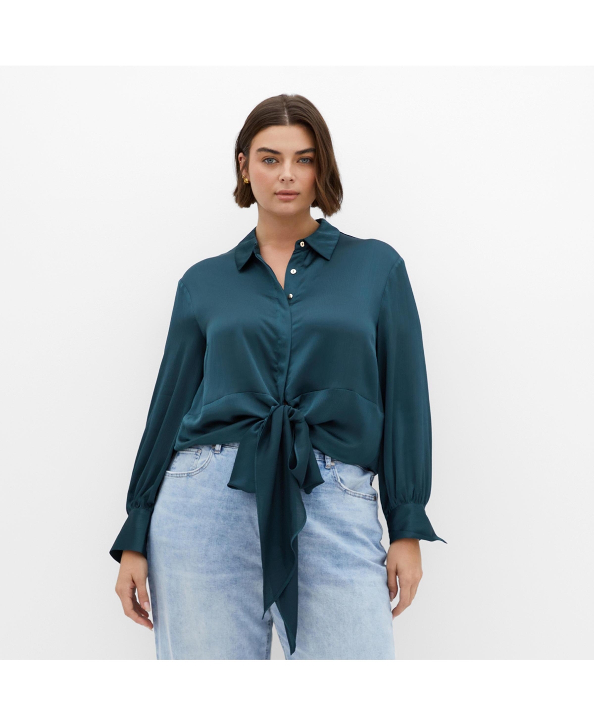 Click here for City Chic Womens Ellie Shirt - Deep teal prices