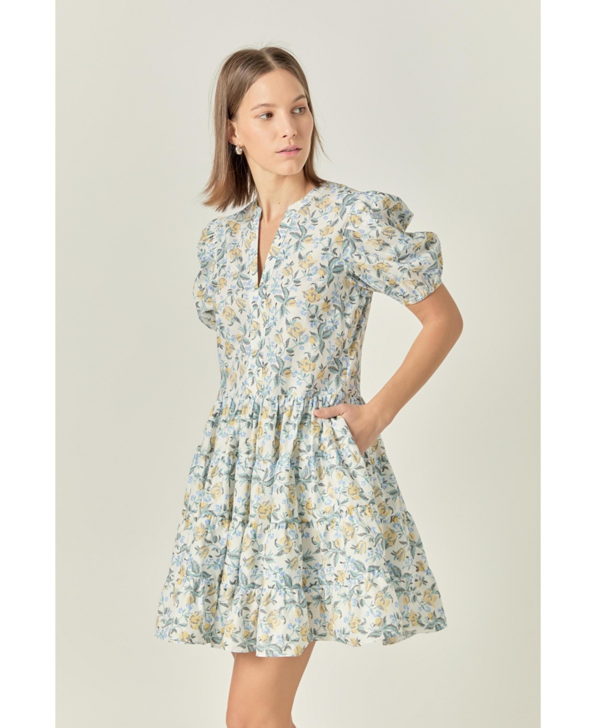 Click here for English Factory Womens Print Puff Sleeve Mini Dres... prices