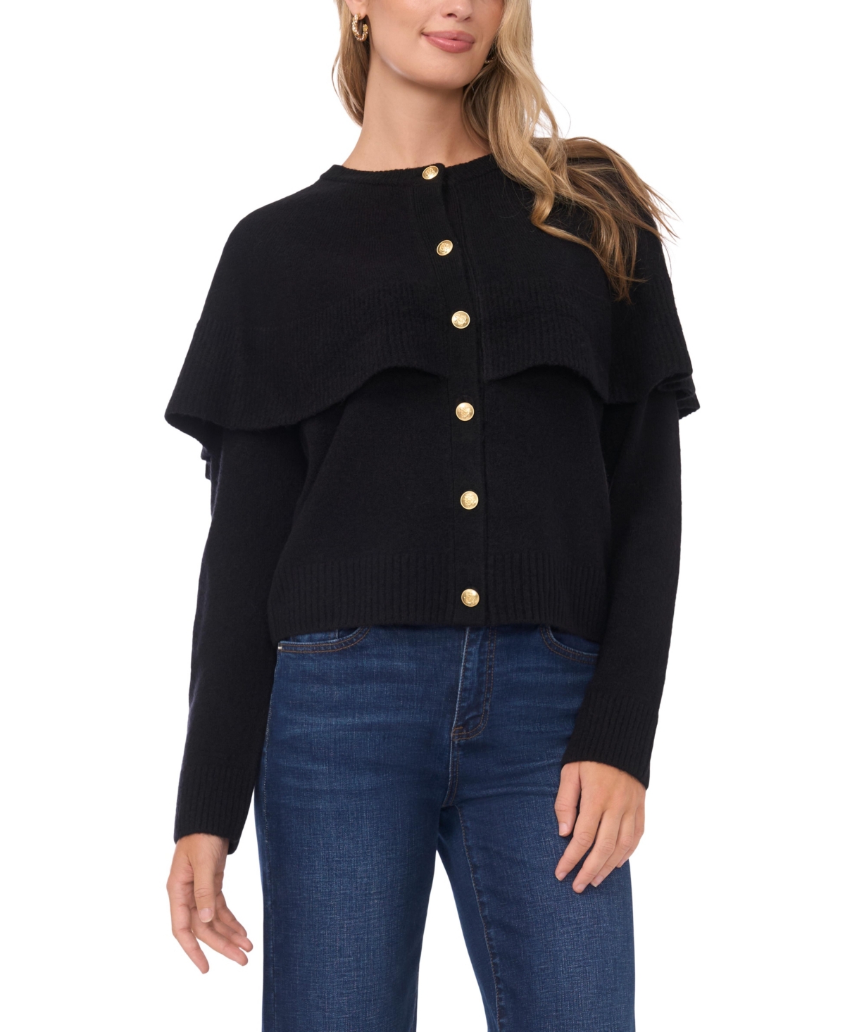 Click here for Vince Camuto Womens Long Sleeve Sweater with Shawl... prices