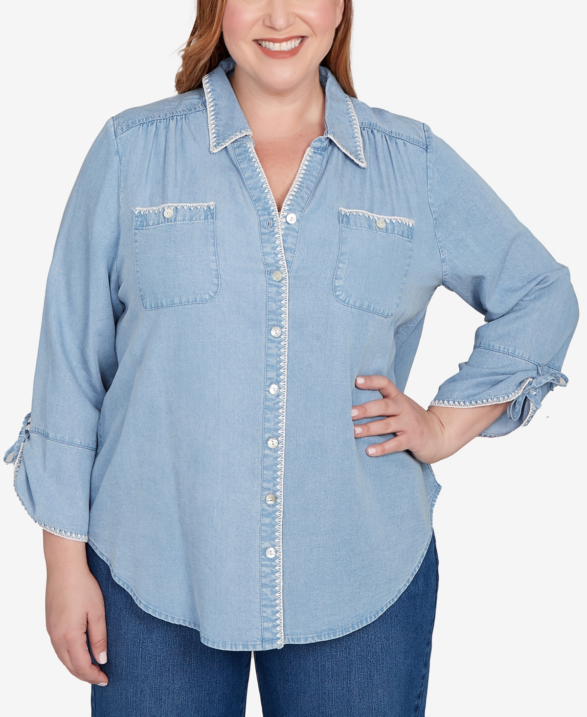 Click here for Alfred Dunner Plus Size Hilton Head Blanket Stitch... prices