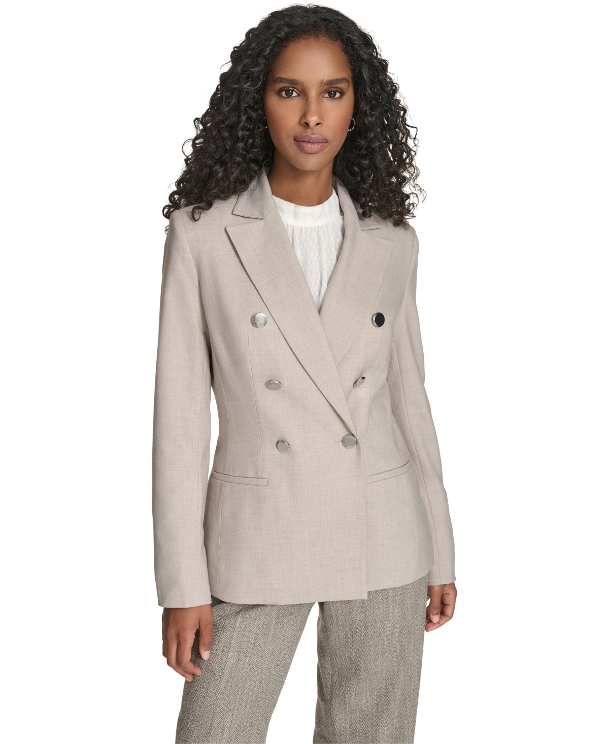 Click here for Calvin Klein Womens Double Breasted Jacket - Oyste... prices