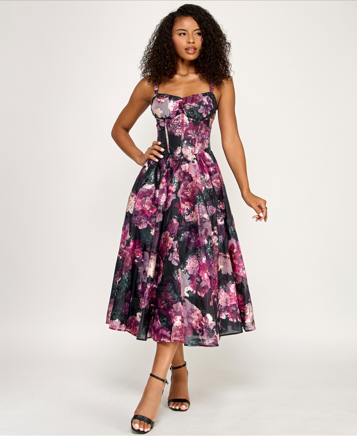 Click here for Katia Rae Juniors Printed Sweetheart Neck Dress -... prices