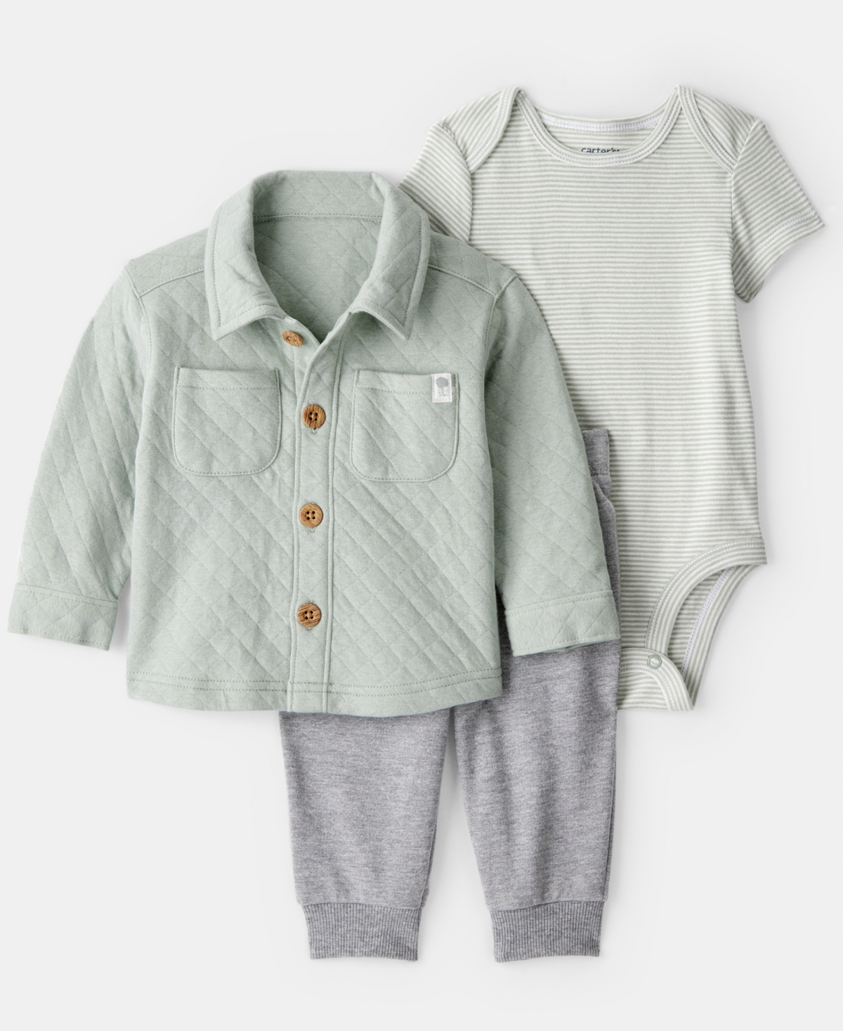 Click here for Carters Baby Boys 3-Piece Quilted Jacket  Bodysuit... prices