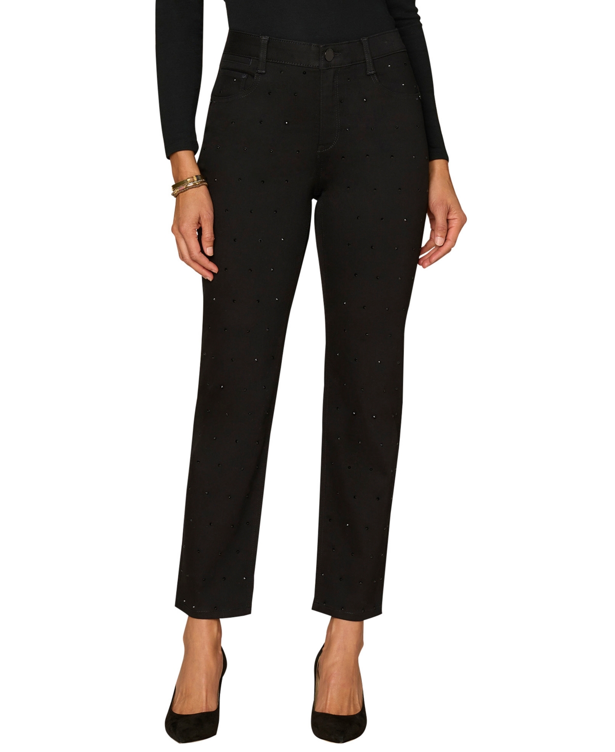 Click here for Democracy Womens High-Rise Boyfriend Jeans - Black prices