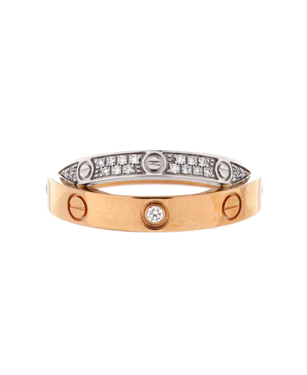 Click here for Pre-Owned Cartier Love Double Ring - 18k rose gold... prices