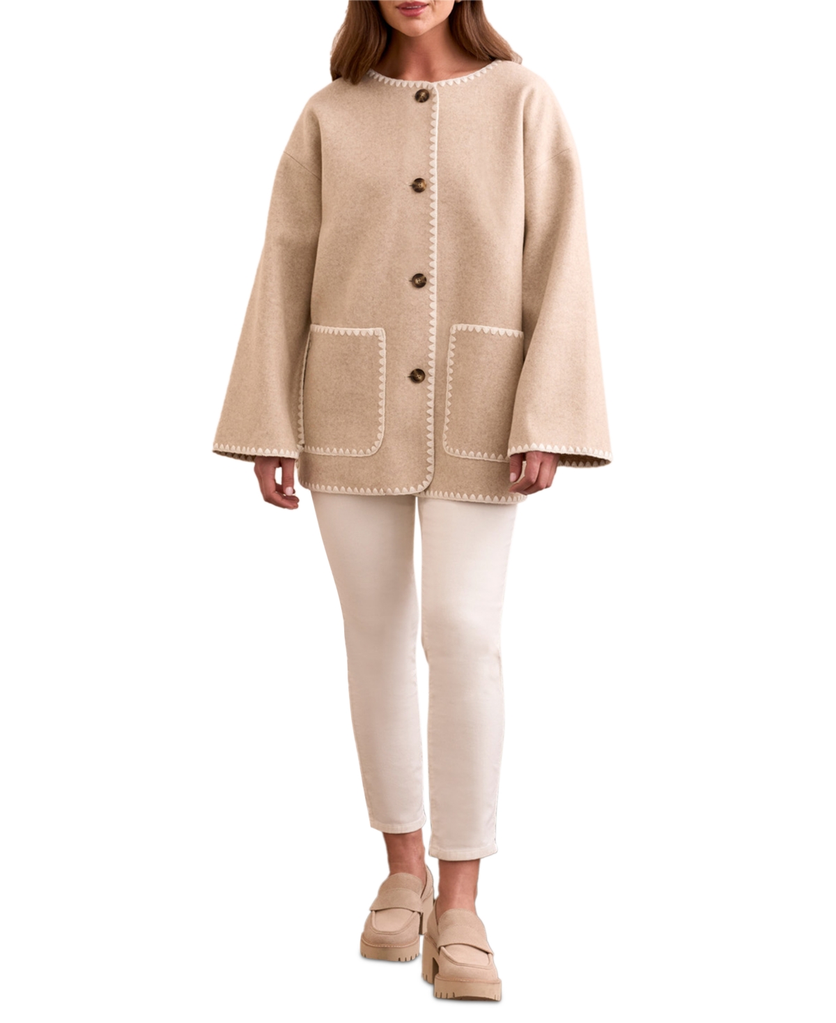 Click here for Tribal Womens Boat Neck Coat Jacket - Icelatte prices