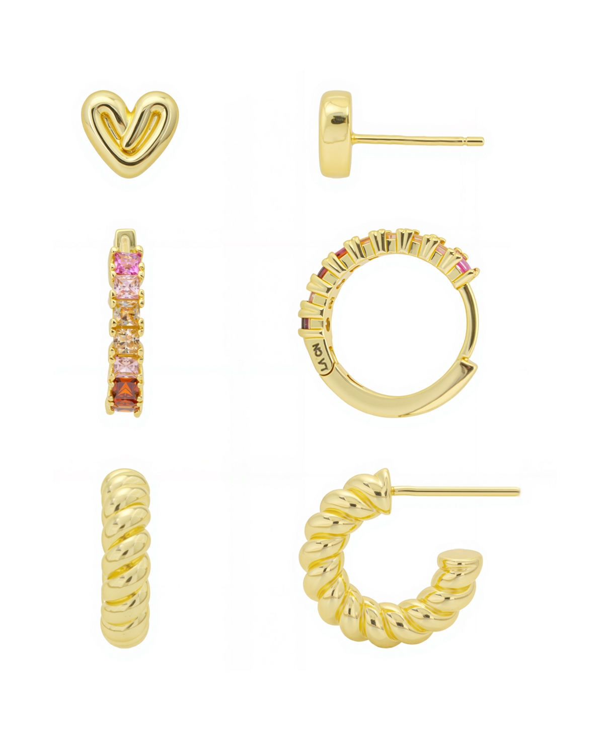 Click here for Unwritten Heart Post Stud  Multi Pink Cubic Zircon... prices