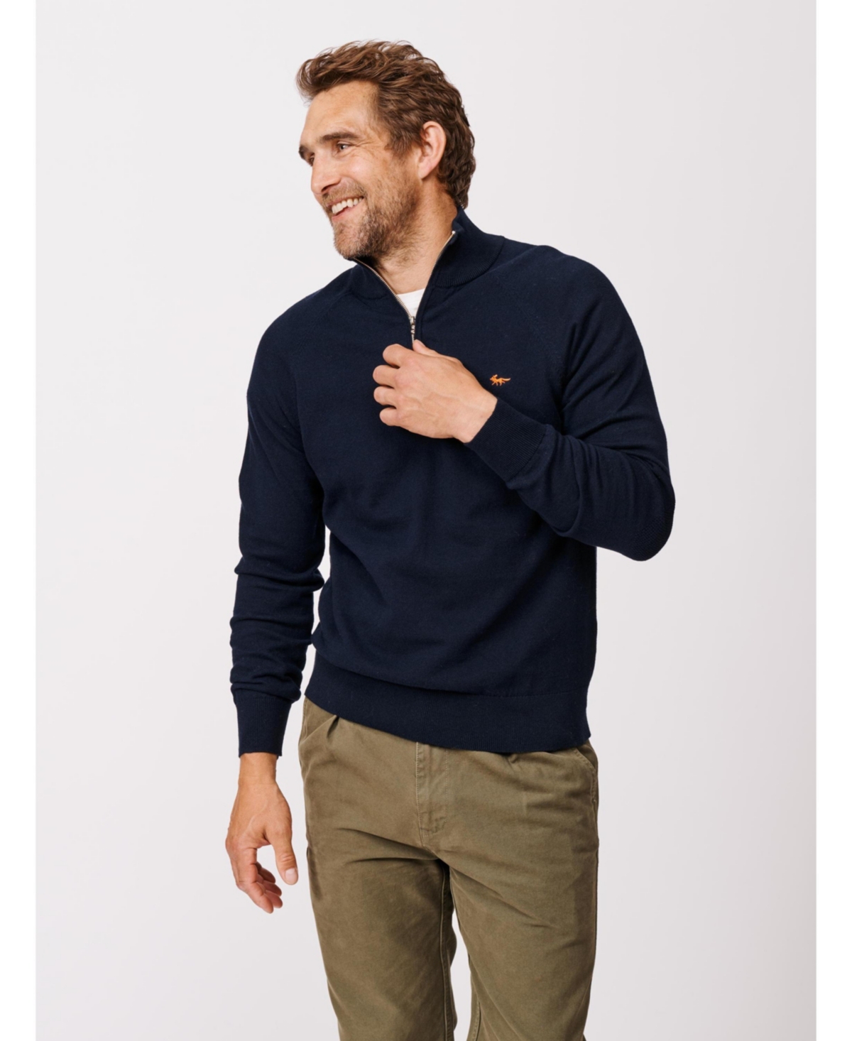 Click here for Aubin Mens Bonby Zip Neck Sweater - Navy prices