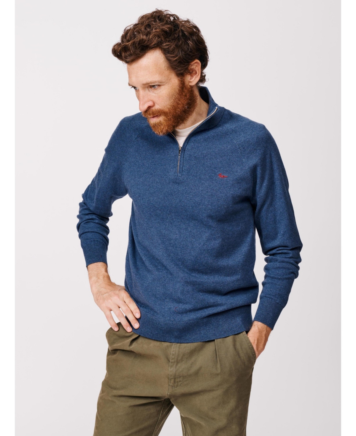 Click here for Aubin Mens Bonby Zip Neck Sweater - Marine prices