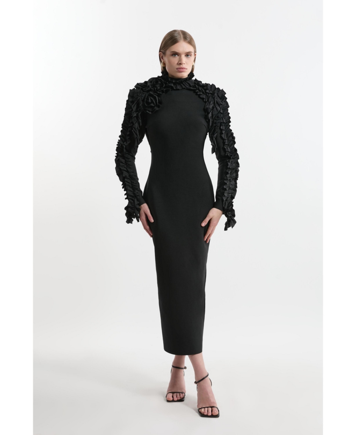 Click here for Karen Millen Womens Bandage Rosette Midi Dress - B... prices