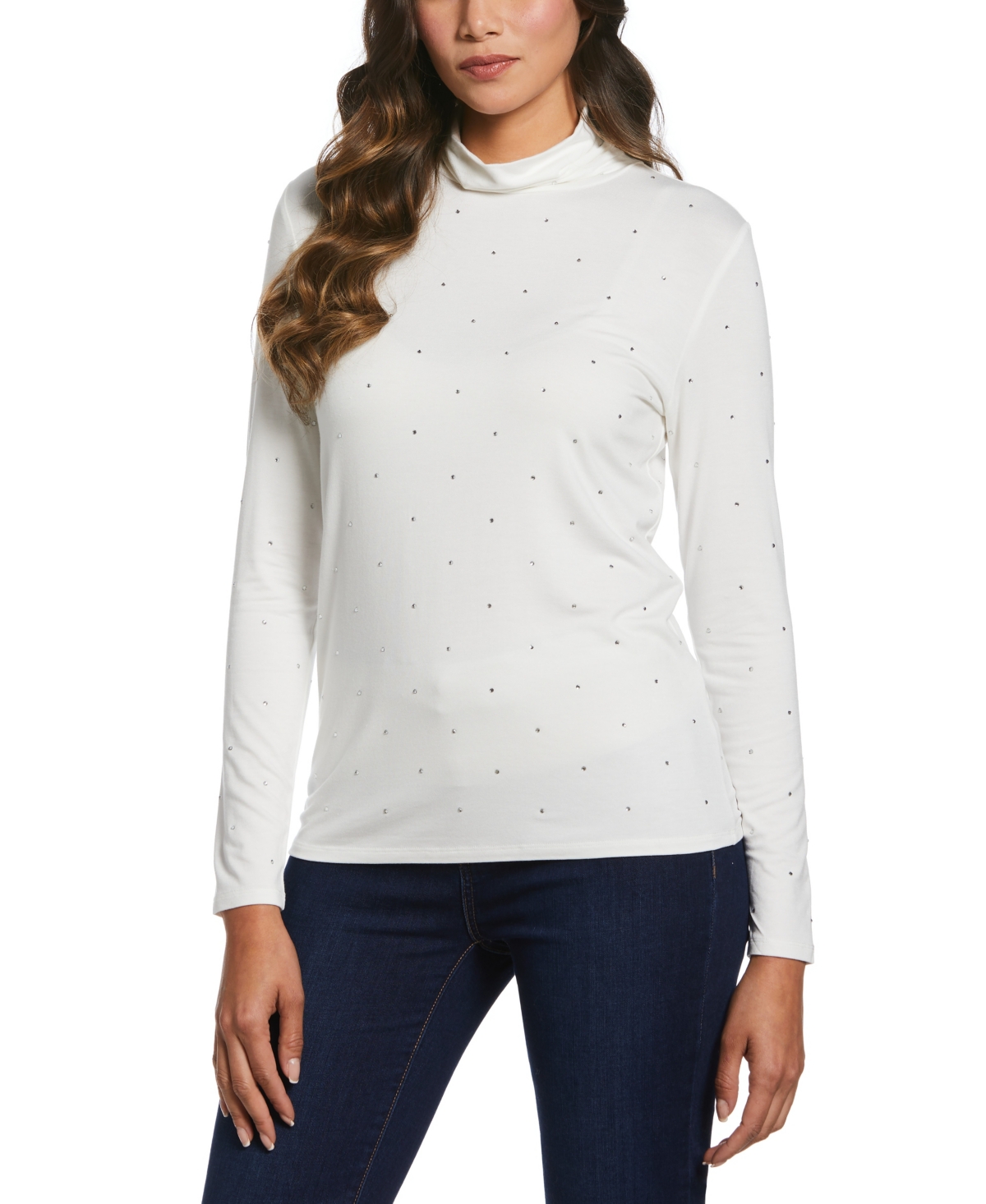 Click here for Ella Rafaella Plus Size Rhinestone Turtleneck Long... prices