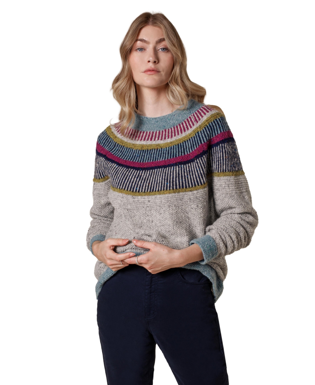 Click here for Celtic & Co. Womens Statement Donegal Crew Neck Sw... prices