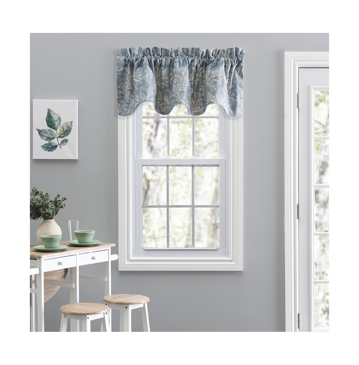 Click here for Ellis Curtain Lexington Leaf Pattern on Colored Gr... prices
