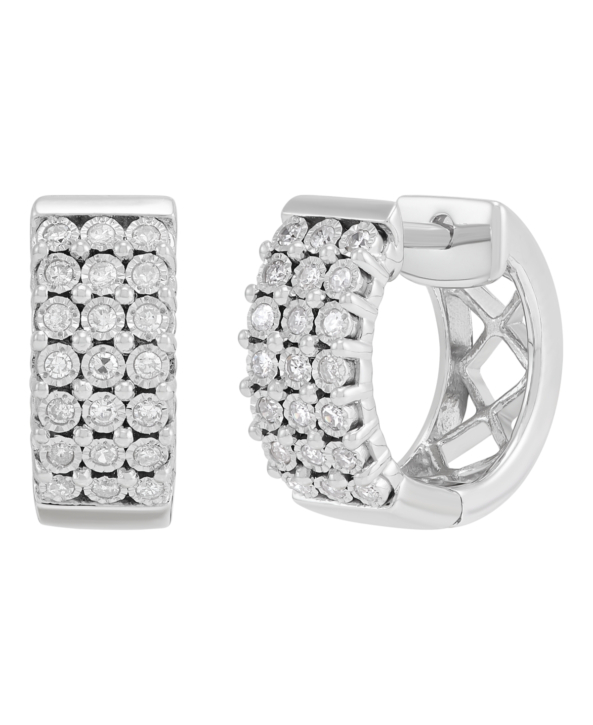 Click here for Macys Diamond Hoop Earrings (1/4 ct. t.w.) in Ster... prices