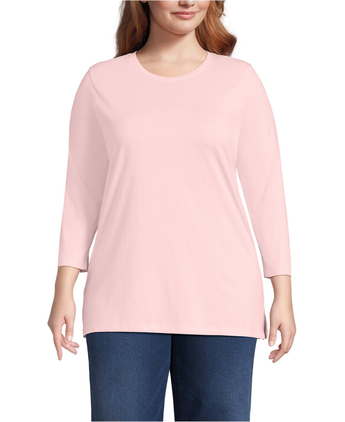 Click here for Lands End Plus Size 3/4 Sleeve Cotton Supima Tunic... prices