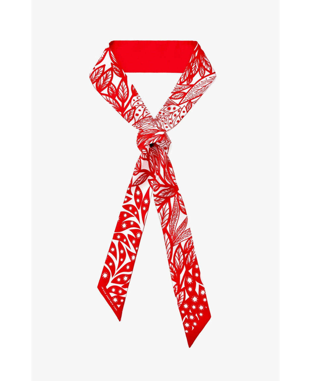 Click here for Jessie Zhao New York Silk Skinny Scarf Scarlet Tre... prices