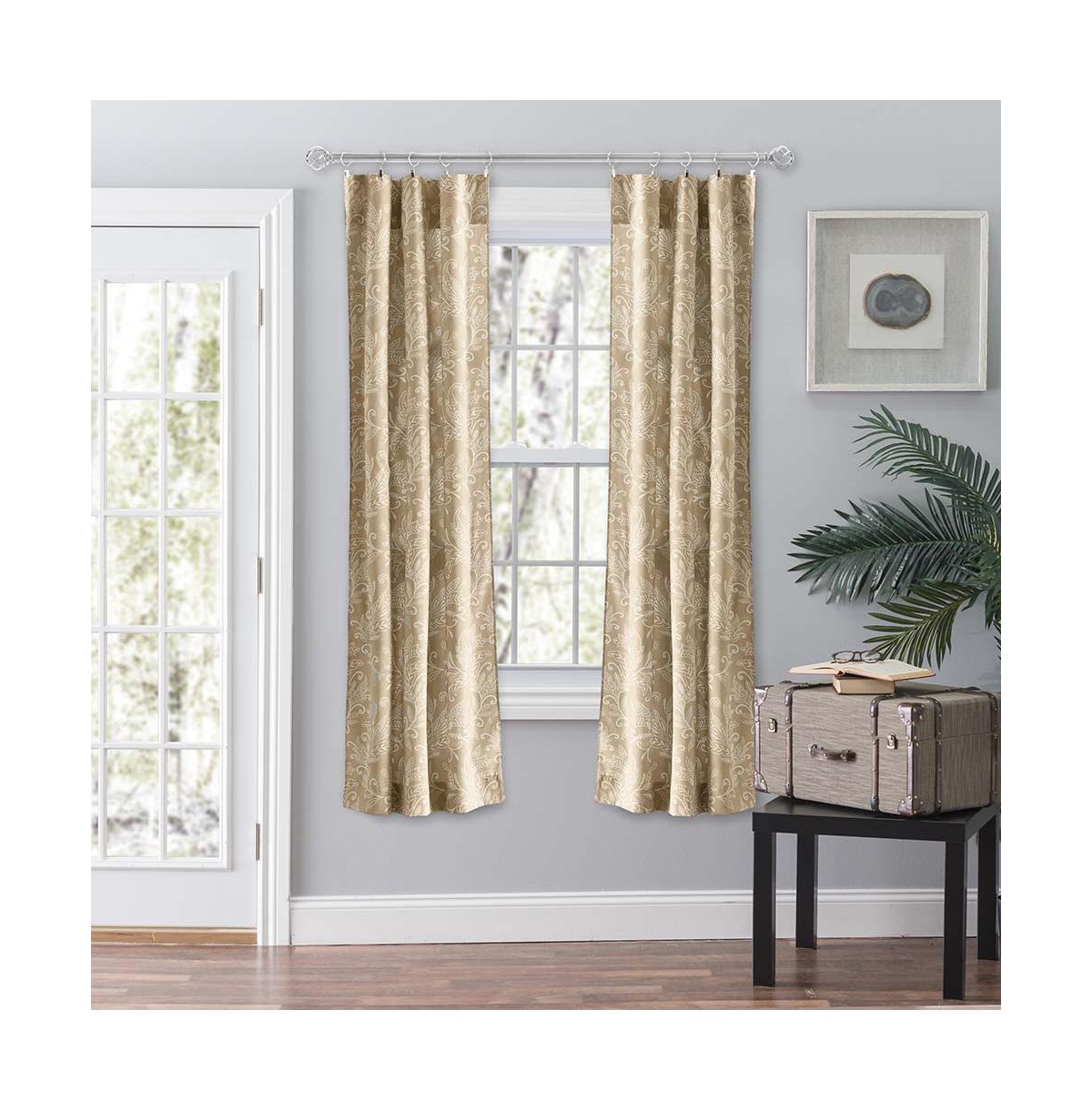 Click here for Ellis Curtain Lexington Leaf Pattern on Colored Gr... prices