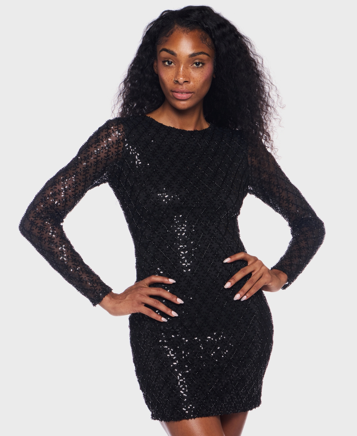 Click here for Alex & Sophia Juniors Long-Sleeve Round Neck Dress... prices