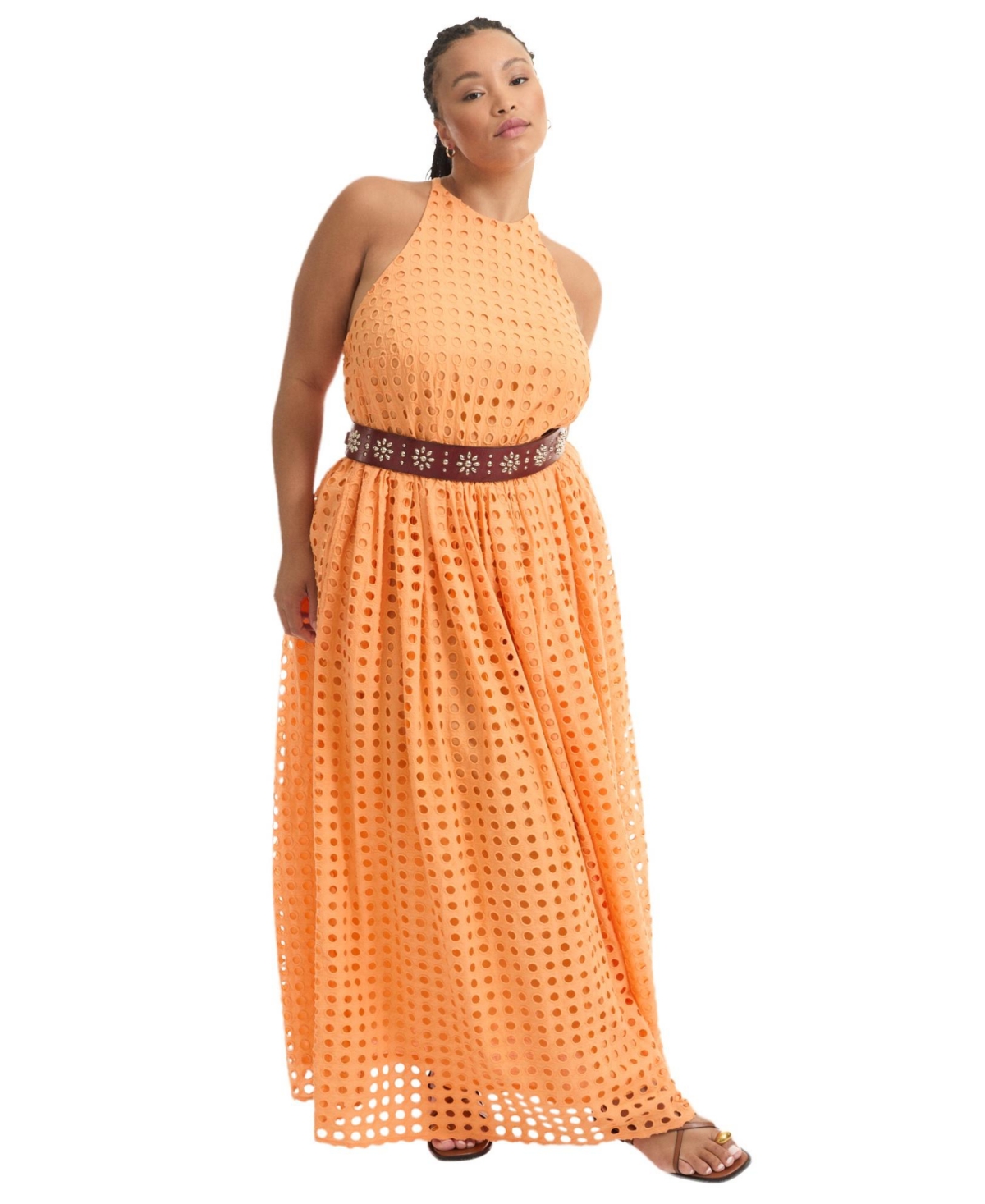 Click here for June + Vie Womens June + Vie Halter Eyelet Maxi Dr... prices