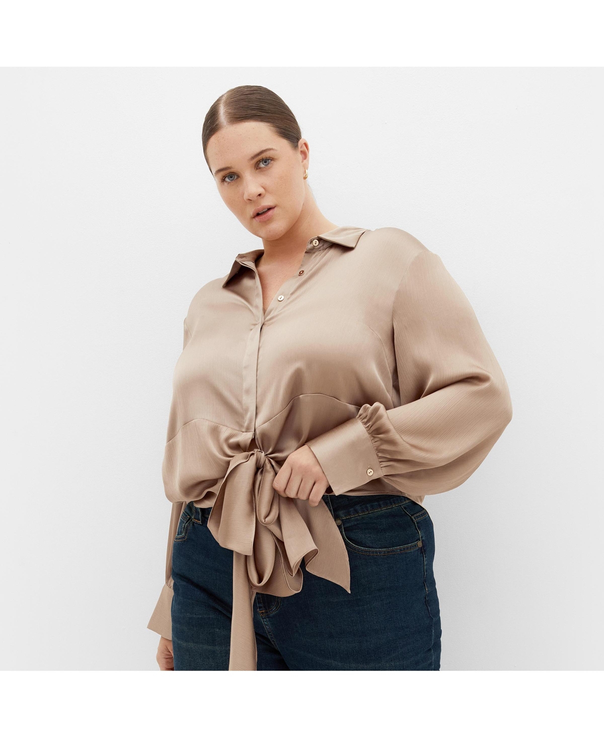 Click here for City Chic Womens Ellie Shirt - Taupe prices