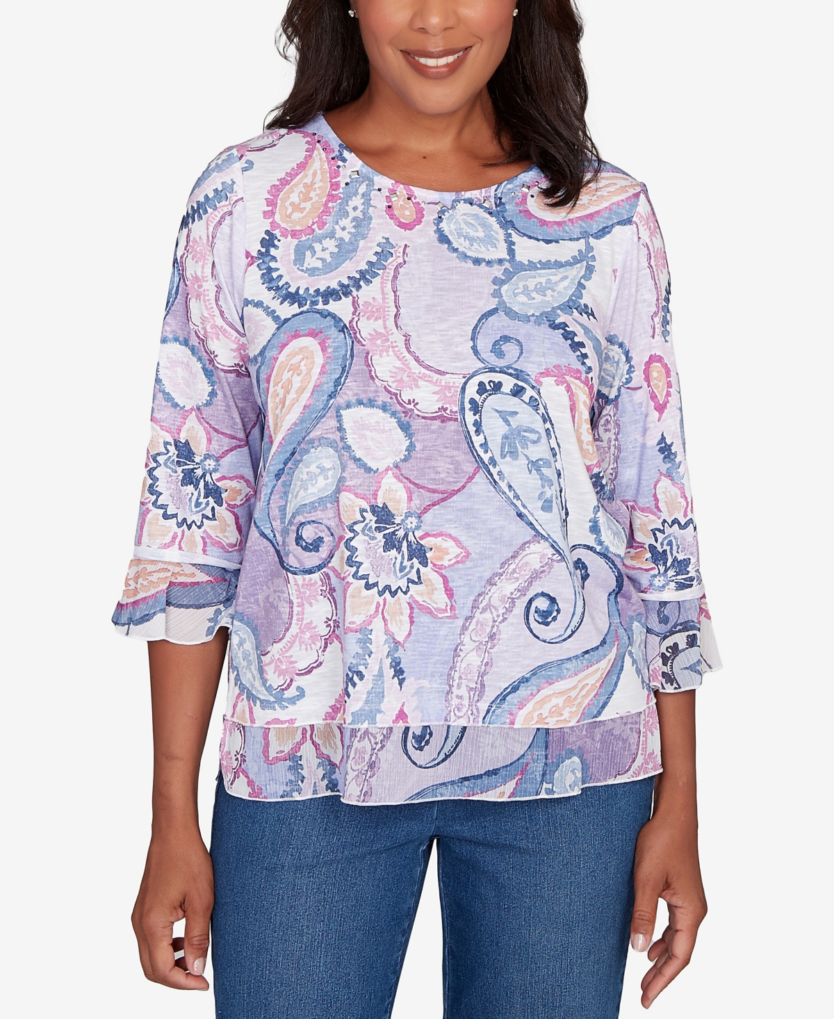 Click here for Alfred Dunner Womens Hilton Head Paisley Print Lay... prices