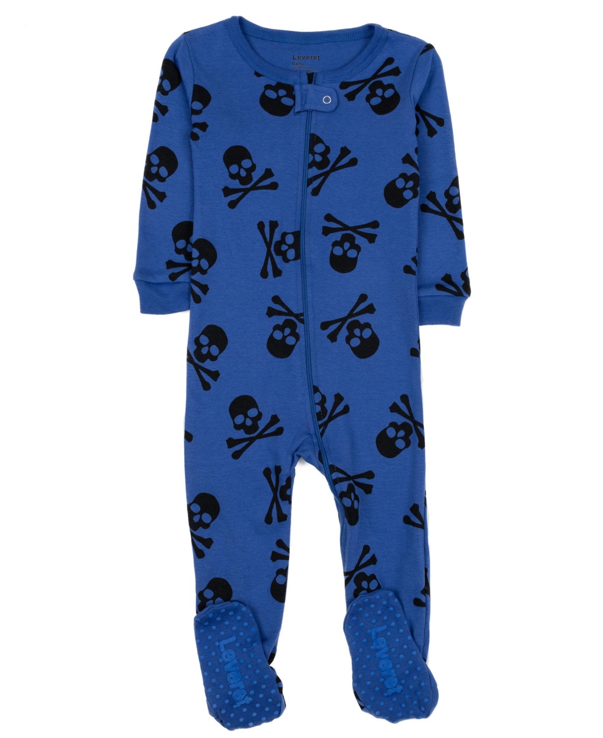 Click here for Leveret Kids Footed Cotton Halloween Pajamas - Blu... prices
