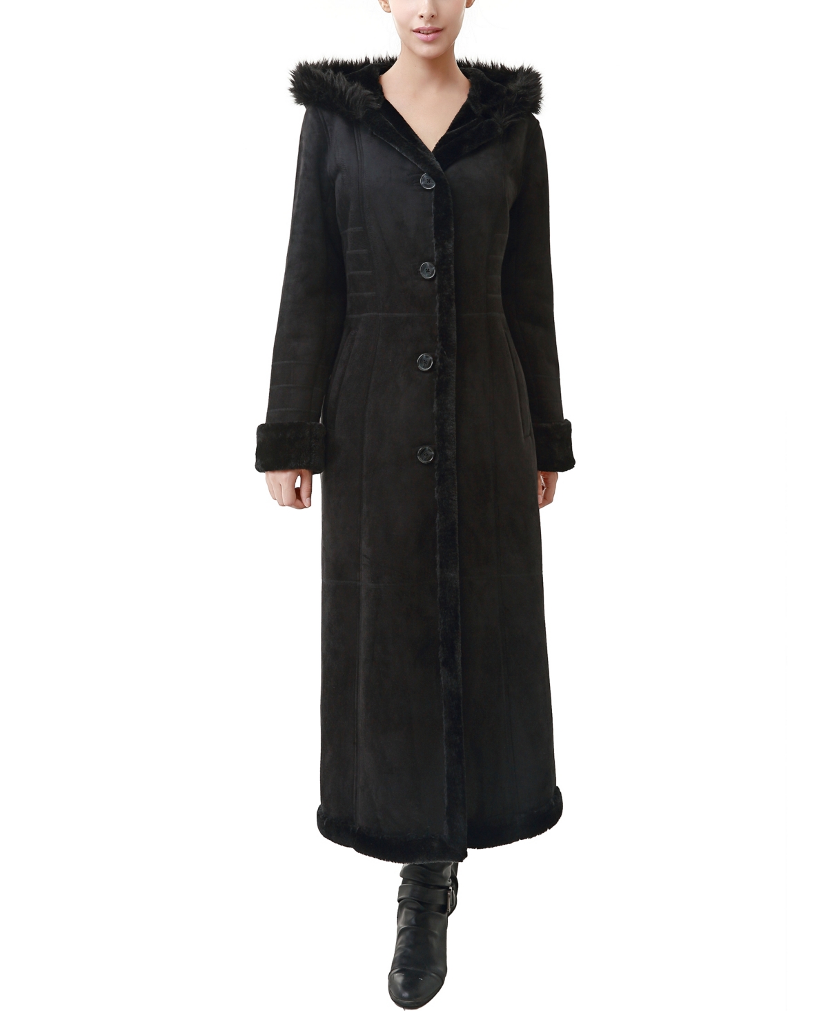 Click here for Bgsd Womens Gianna Hooded Faux Shearling Long Coat... prices