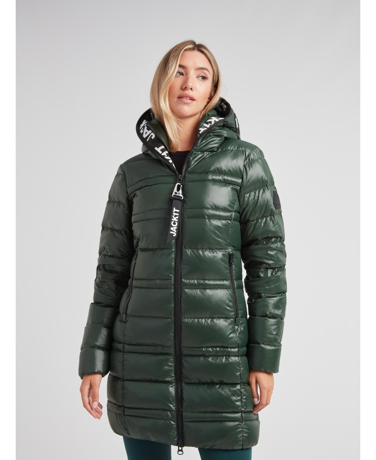 Click here for JACK1T Womens R4D Tramline Hooded Puffer Coat - Em... prices