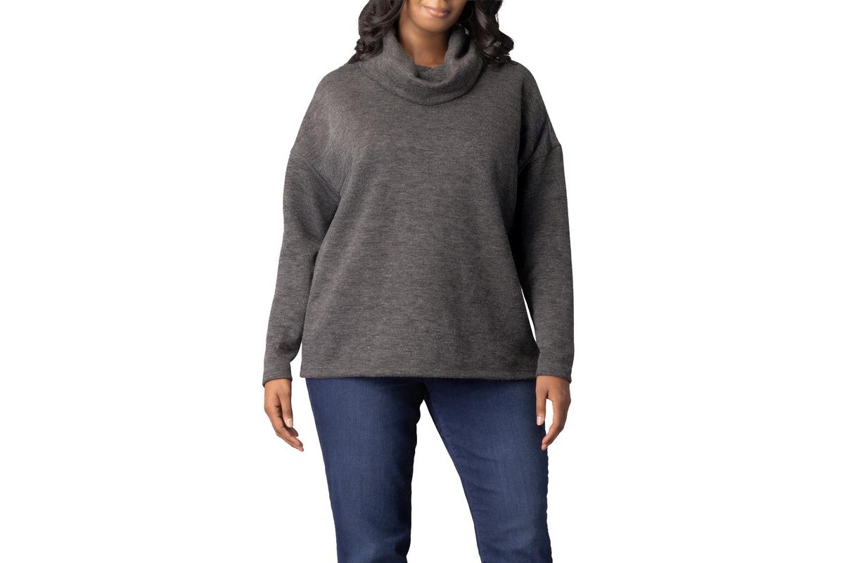 Click here for Kiyonna Plus Size Astrid Turtleneck Sweater - Grap... prices