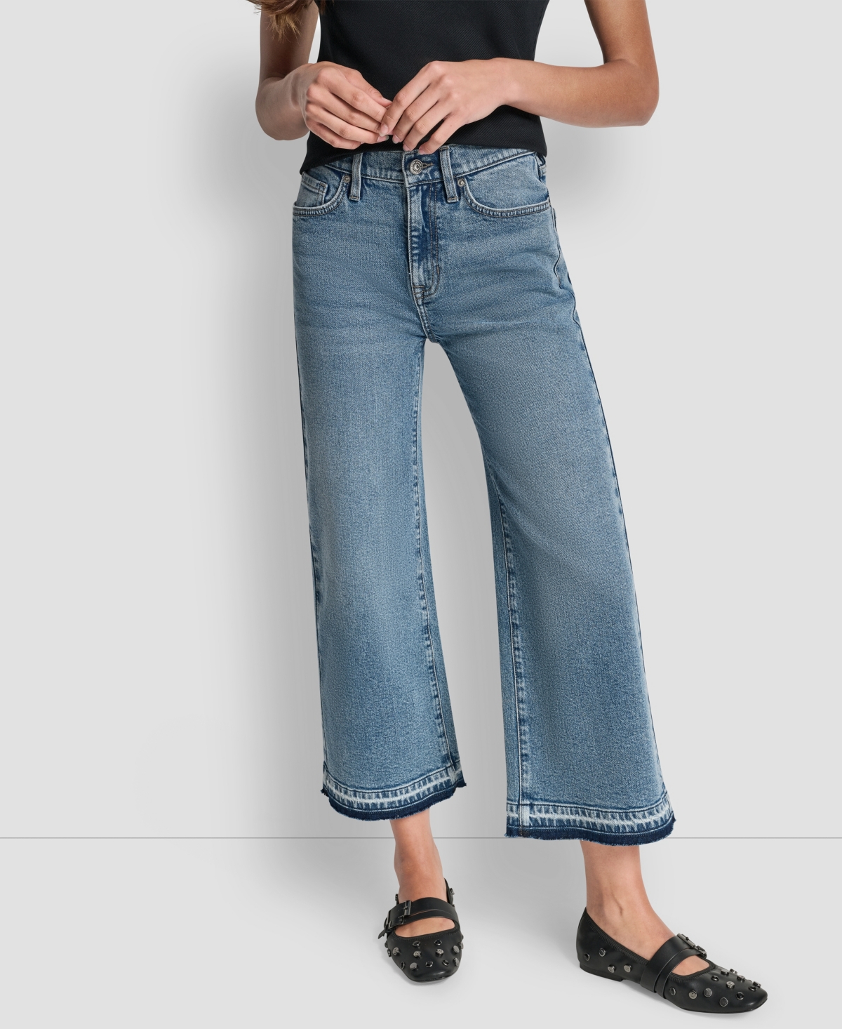 Click here for Dkny Jeans Womens Mid-Rise Wide Leg Jeans - Cedar... prices