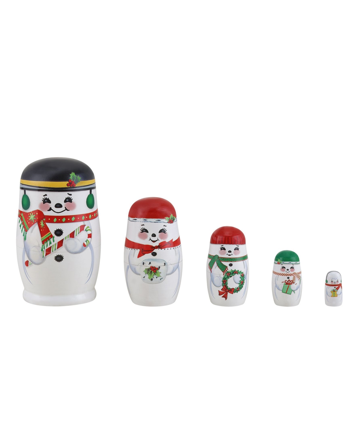Click here for Mr. Christmas Snowman Family Nesting Wood Figurine... prices