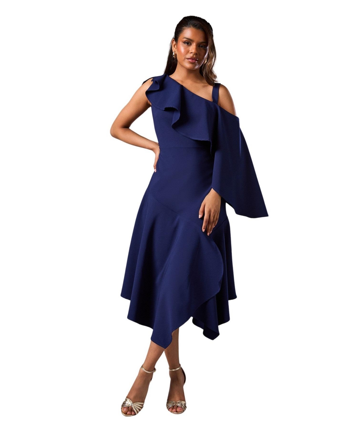 Click here for Coast Womens Midi Wedding Guest Dress - Navy prices