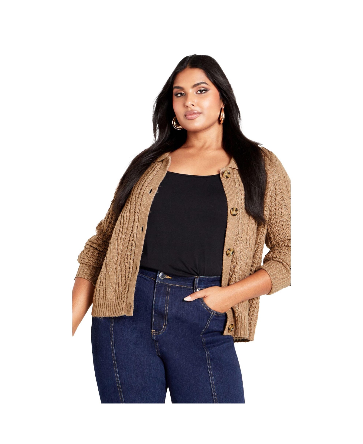 Click here for Avenue Womens Olivia Cardigan - Fawn prices