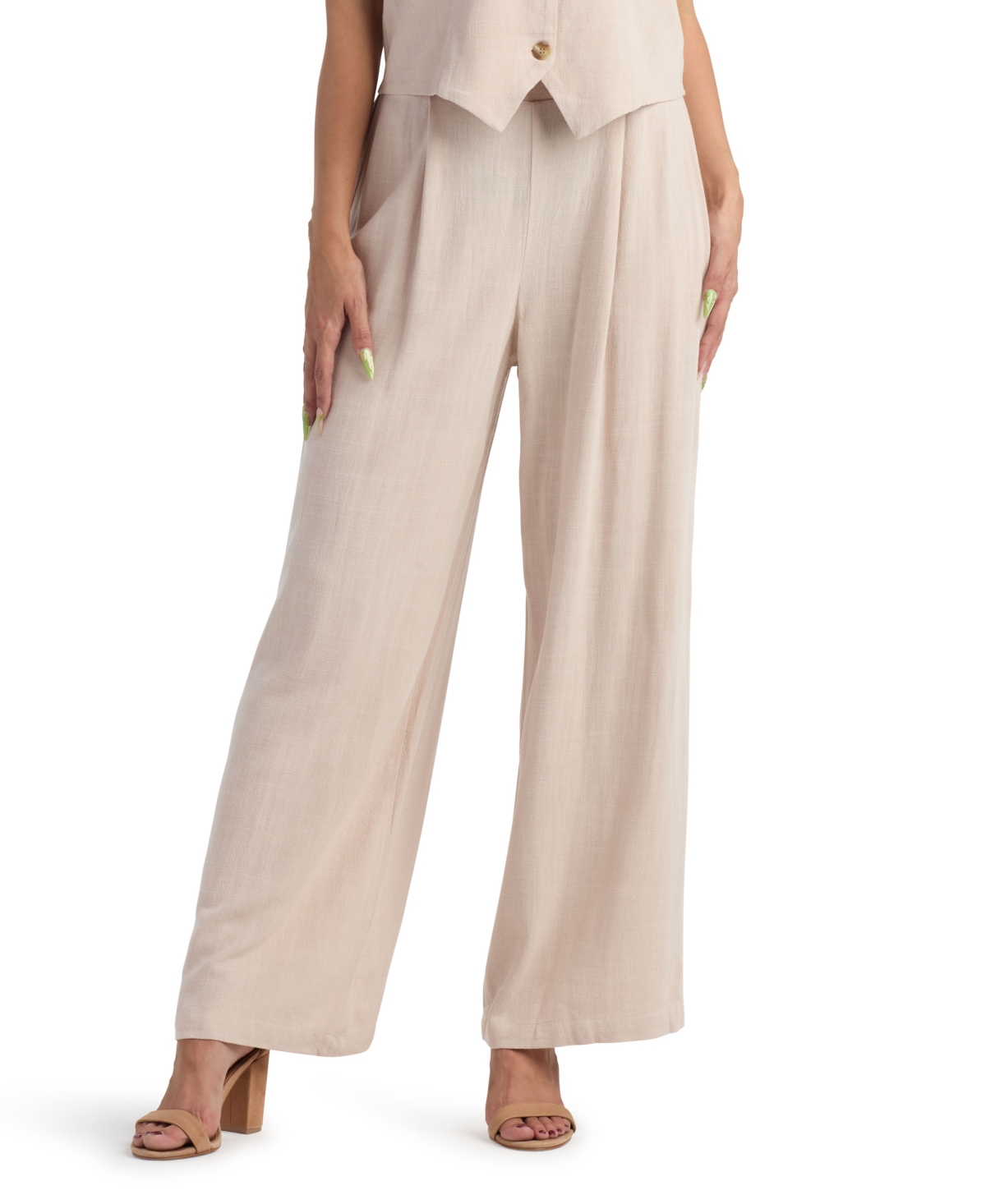 Click here for Bcx Juniors Wide Leg Pleated Pants - Sand prices