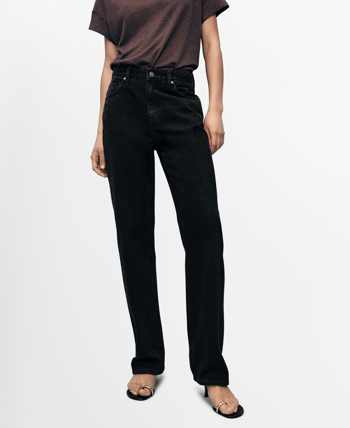 Click here for Mango Womens Matilda High-Rise Straight Jeans - Bl... prices