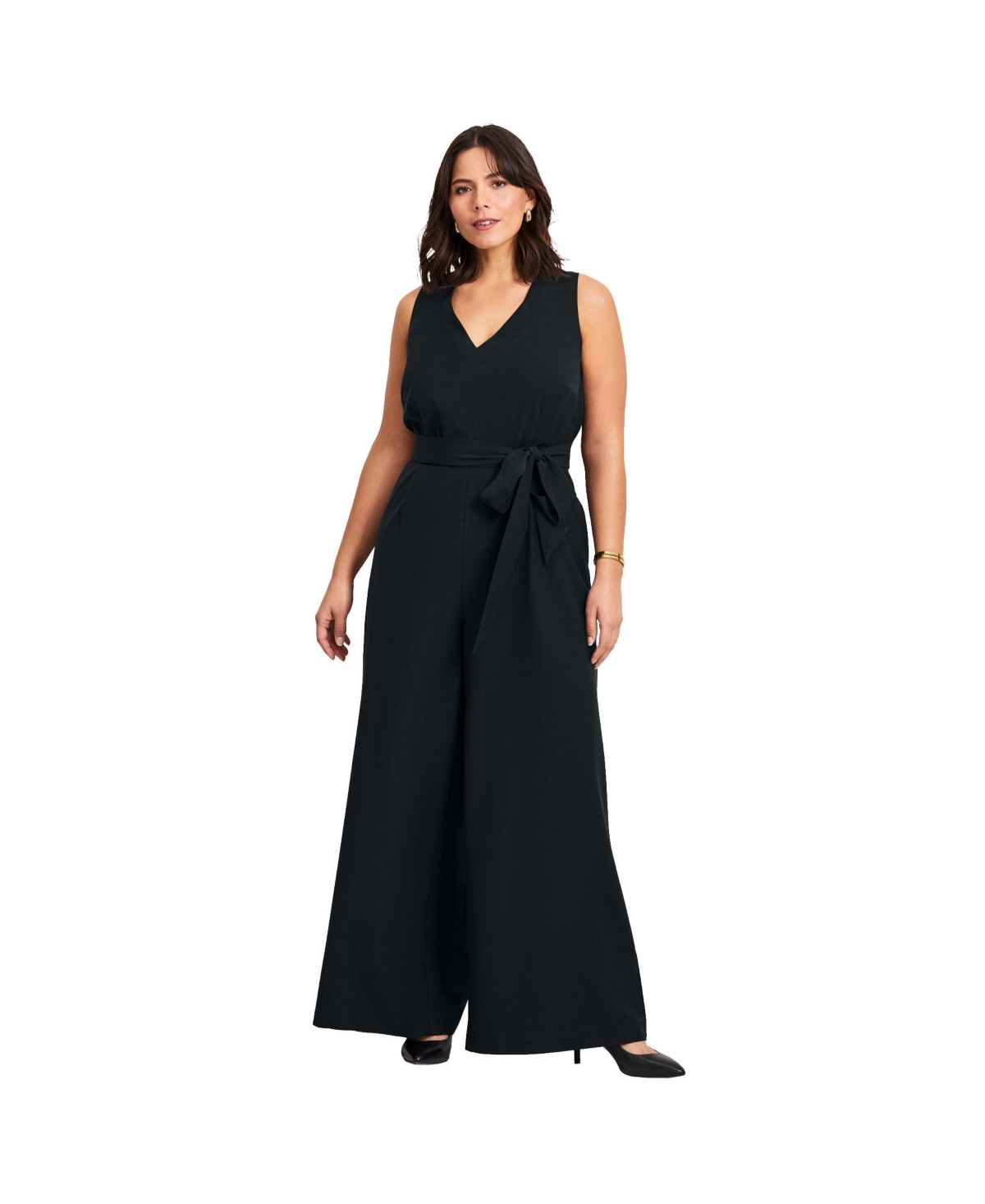Click here for Avenue Womens Cool Hand Wide Leg Jumpsuit - Black prices