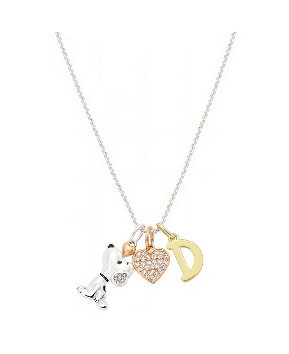 Click here for Disney Peanuts Cubic Zirconia Snoopy Heart Initial... prices