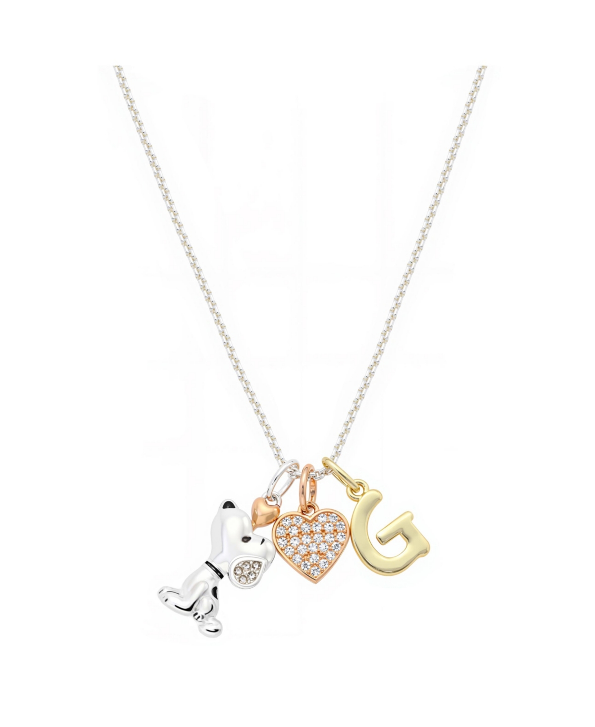 Click here for Disney Peanuts Cubic Zirconia Snoopy Heart Initial... prices