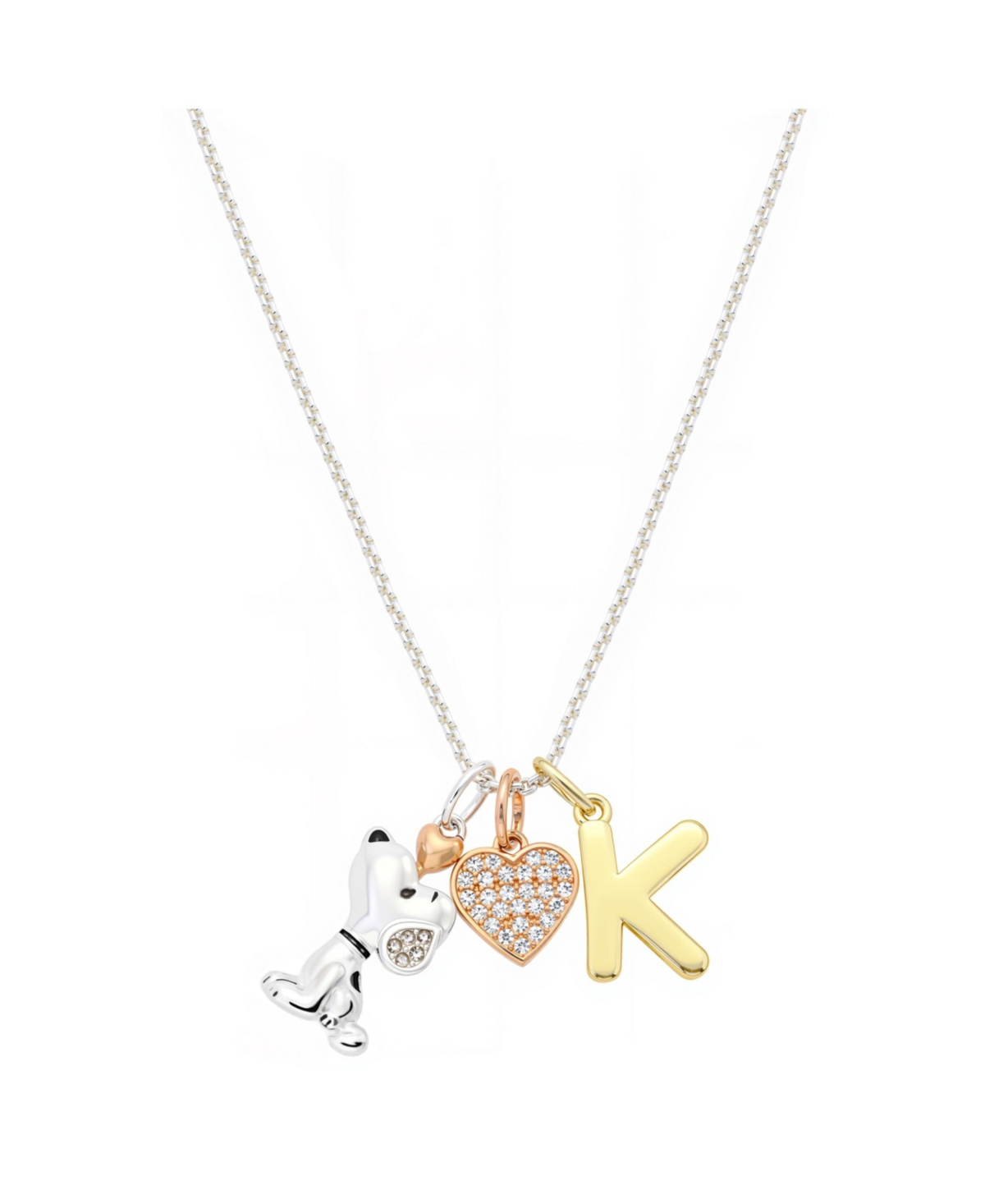 Click here for Disney Peanuts Cubic Zirconia Snoopy Heart Initial... prices